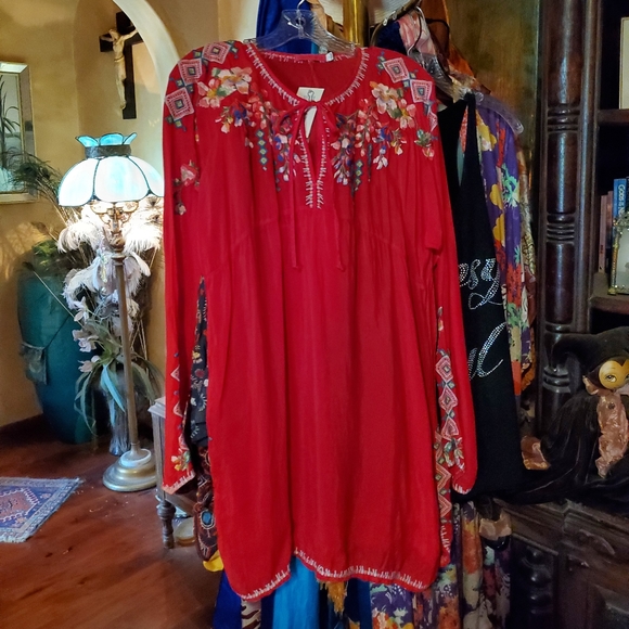 Johnny Was | Tops | Johnny Was Red Blouse Nwt | Poshmark